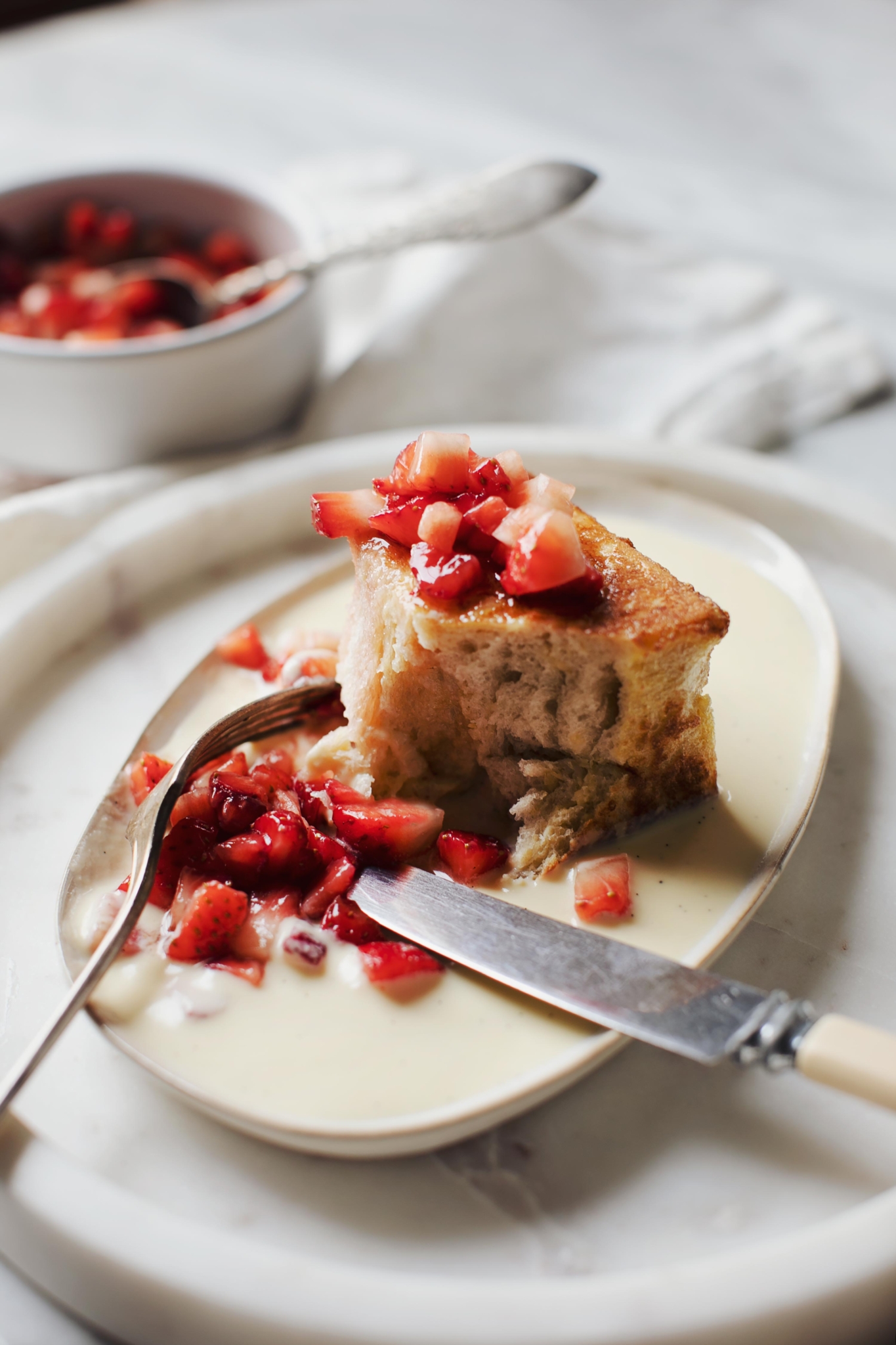 French Toast Cubes with Salted Honey Custard - My New Roots